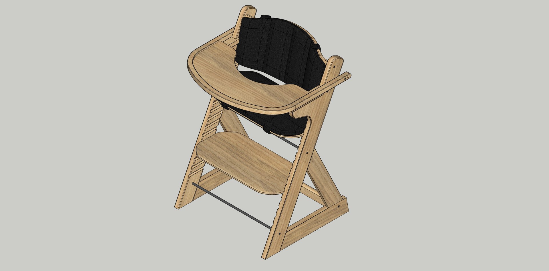 Baby Chair MOCKA Original Highchair 3D - TurboSquid 2145657