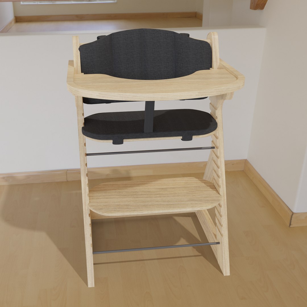 Baby Chair MOCKA Original Highchair 3D - TurboSquid 2145657