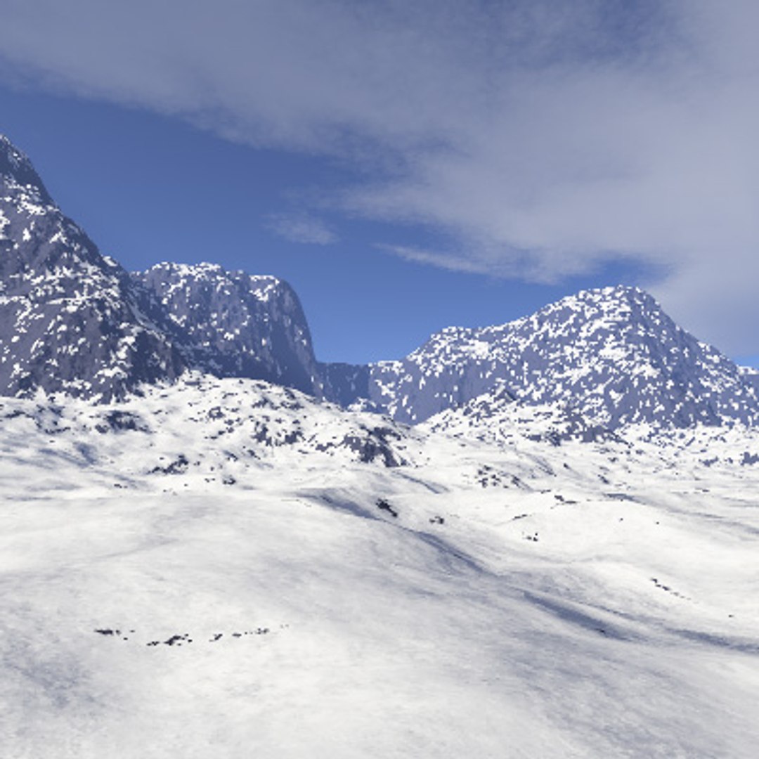 3ds Max Displacement Mountains Snow