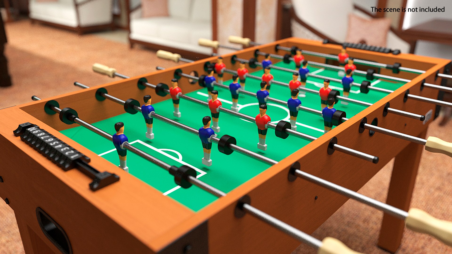 Portable mini foosball table 3D model - TurboSquid 1485397