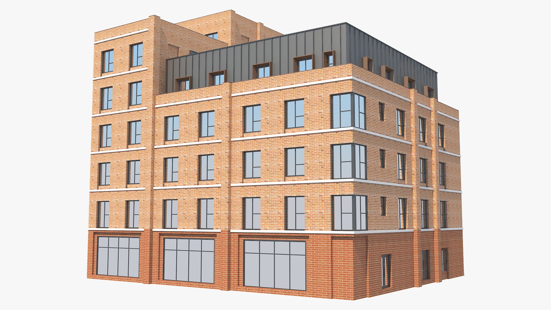 Brick building 2 model - TurboSquid 1629198