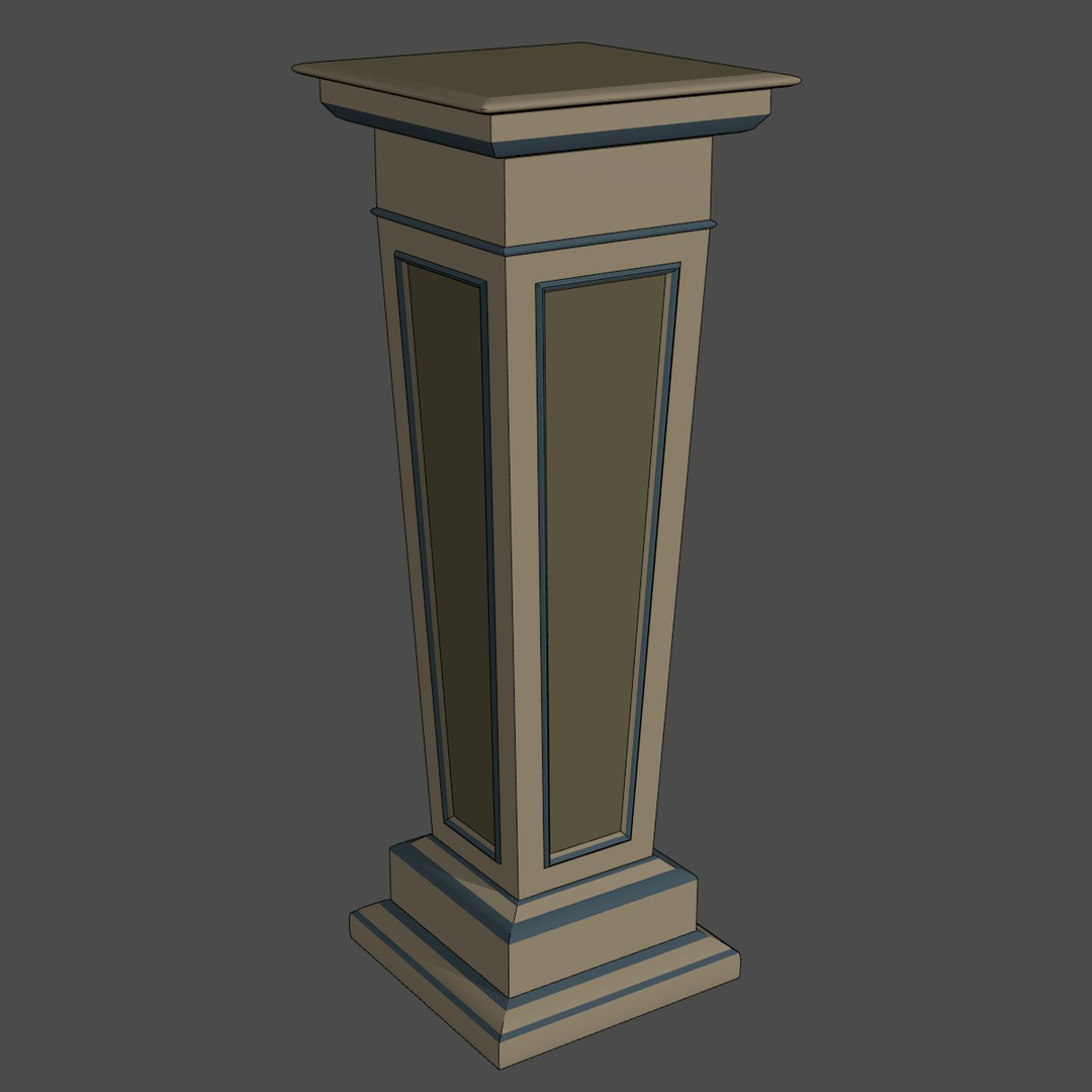 modern decorative stone pillar 3d model