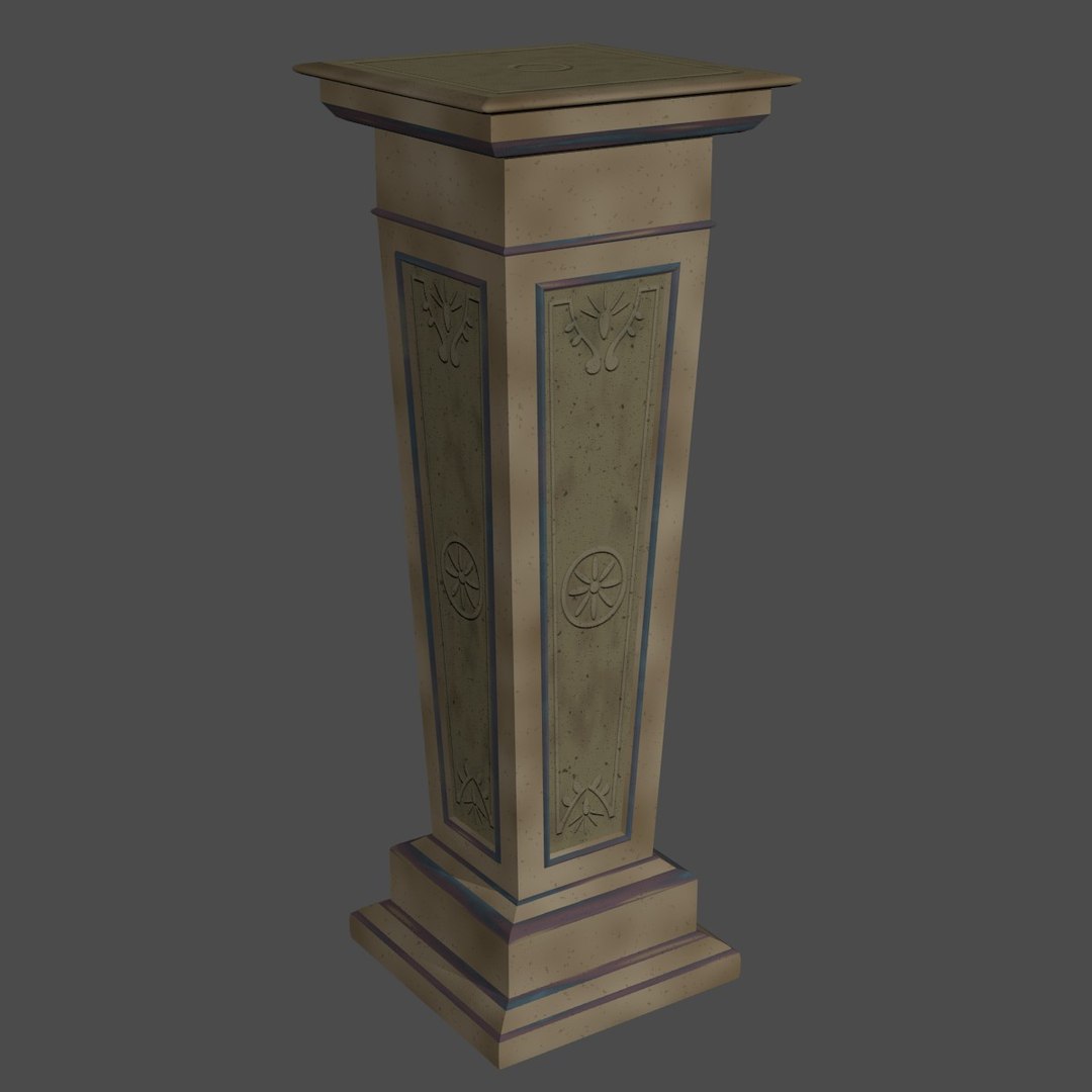modern decorative stone pillar 3d model
