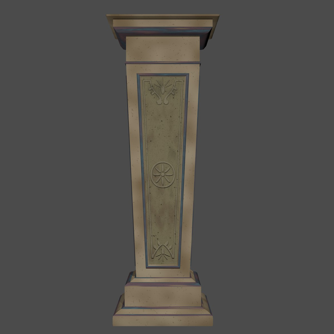 modern decorative stone pillar 3d model