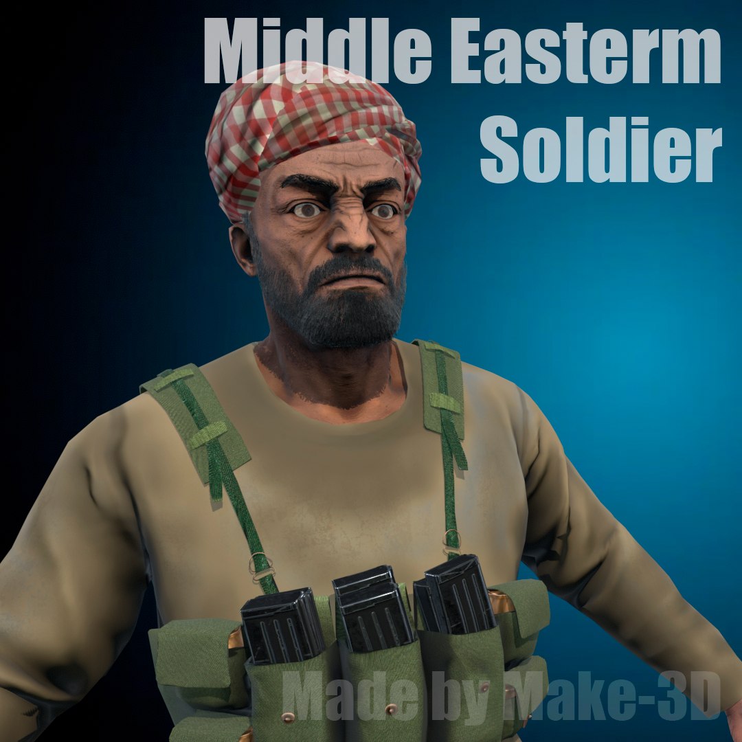 3D Middle Eastern Soldier - TurboSquid 2393101