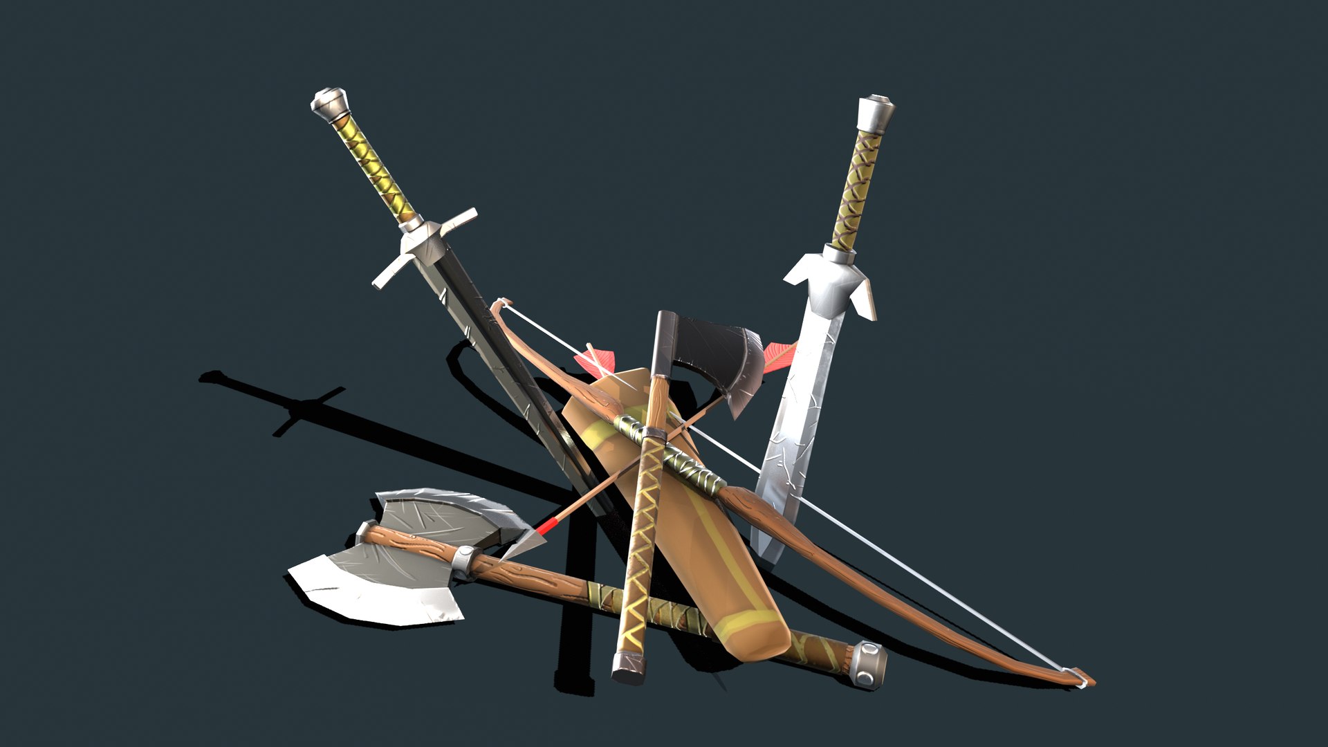 Stylized Fantasy Weapons Pack 3D Model - TurboSquid 2402168