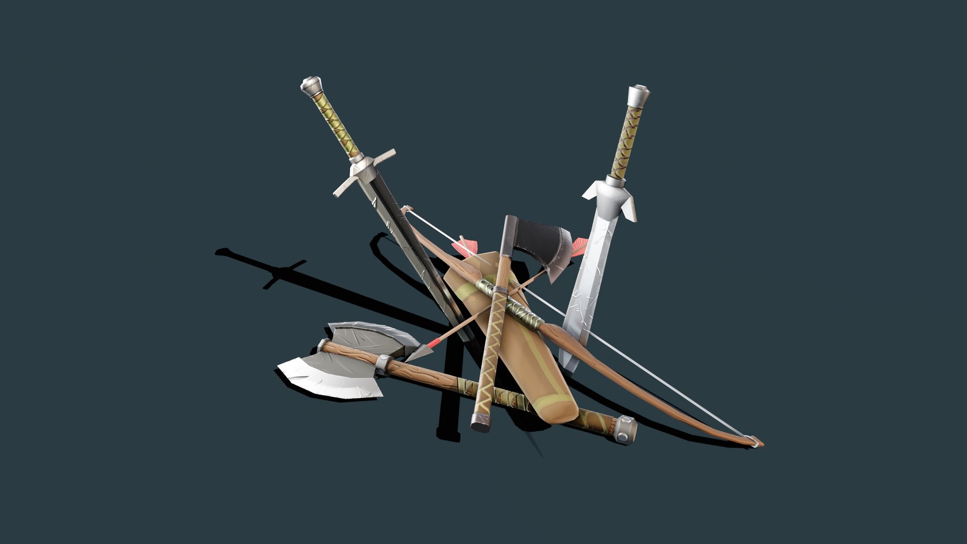 Stylized Fantasy Weapons Pack 3D Model - TurboSquid 2402168