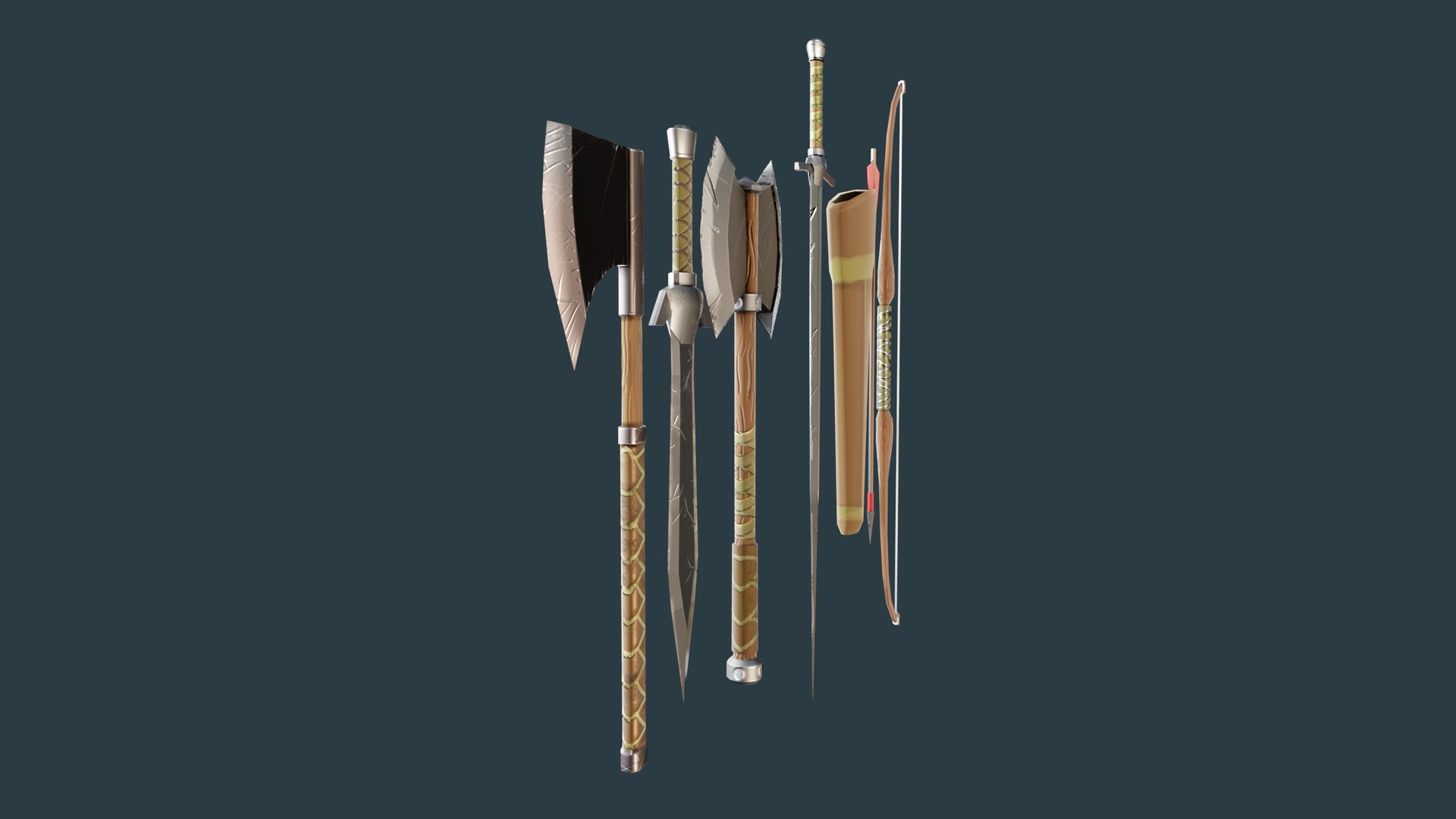 Stylized Fantasy Weapons Pack 3D Model - TurboSquid 2402168