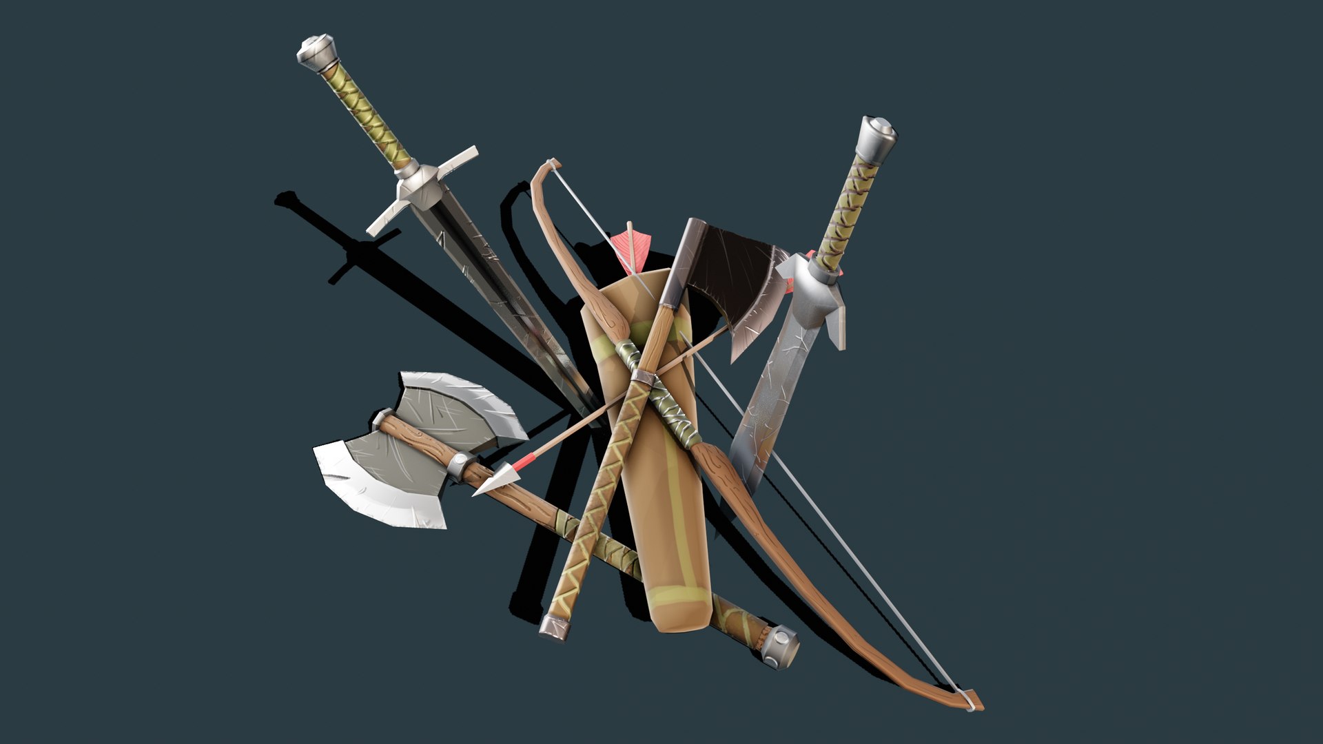 Stylized Fantasy Weapons Pack 3D Model - TurboSquid 2402168