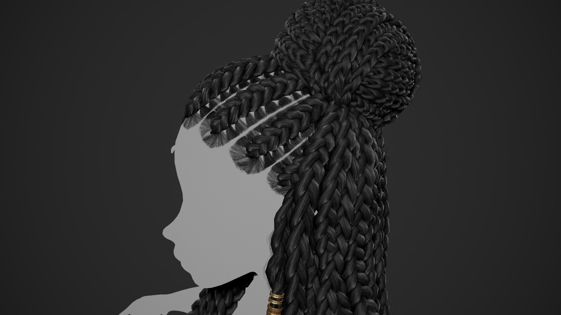 3D Female Hair Cards Style 8 - Braids And Knot 2 - TurboSquid 1983467