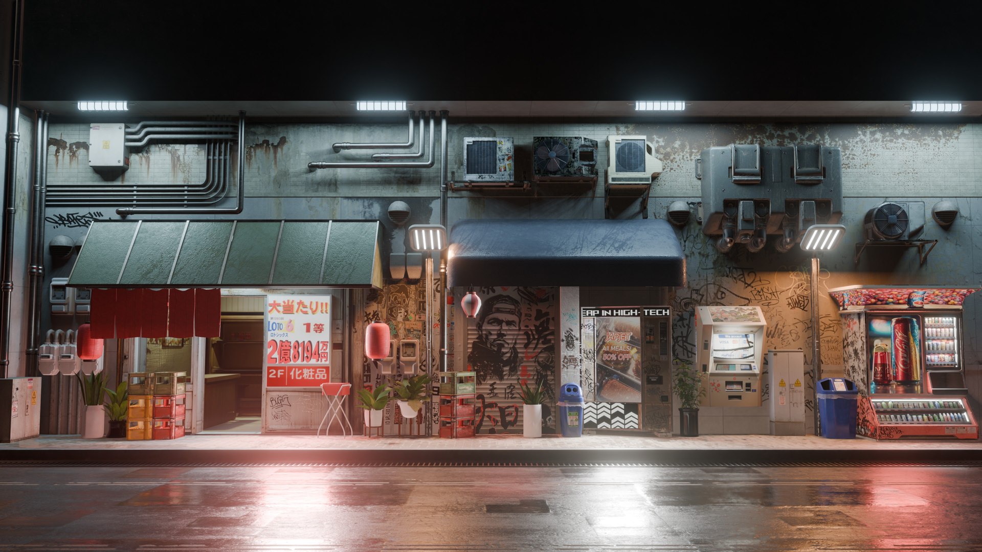 3D Model Cyberpunk Street And Vending Machine - TurboSquid 2258391