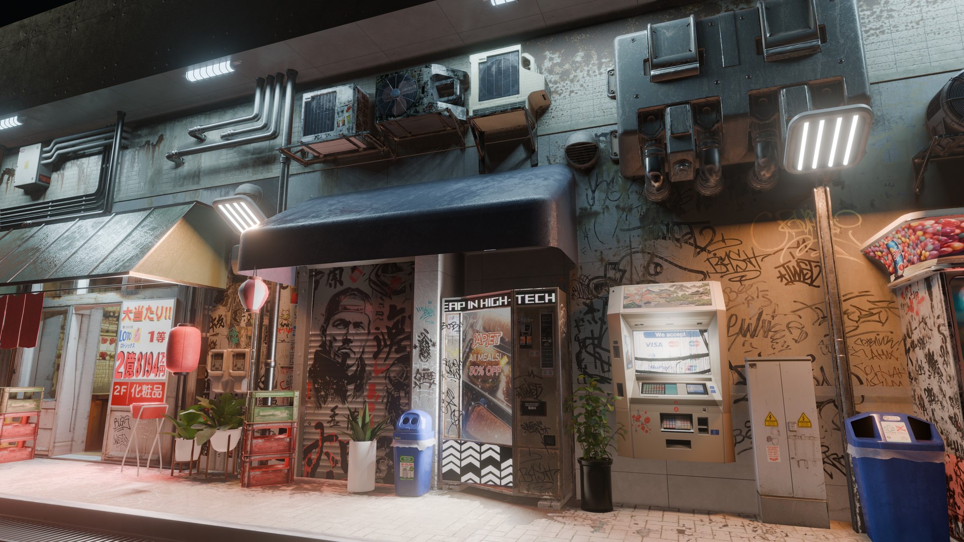 3D Model Cyberpunk Street And Vending Machine - TurboSquid 2258391