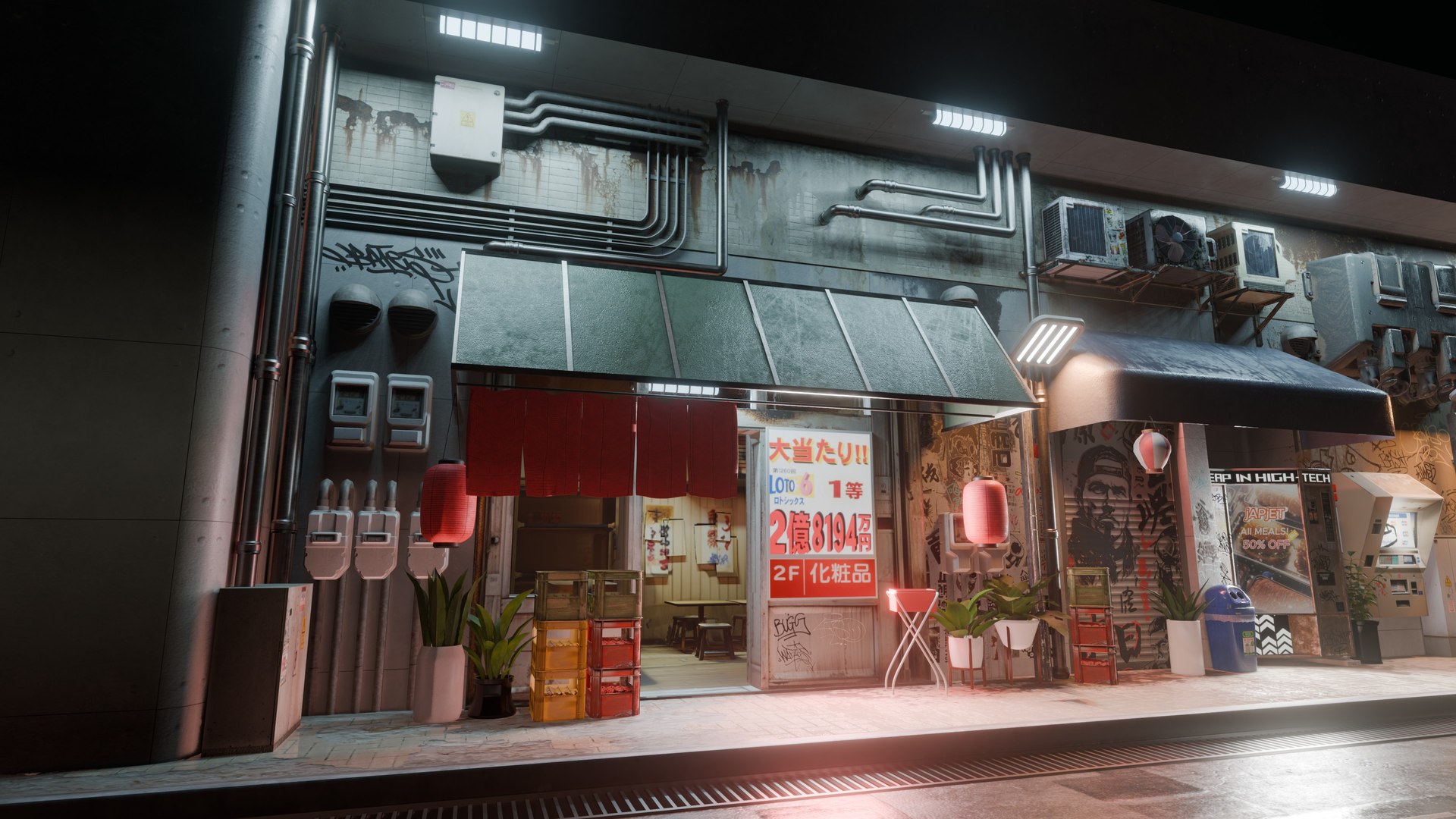 3D Model Cyberpunk Street And Vending Machine - TurboSquid 2258391
