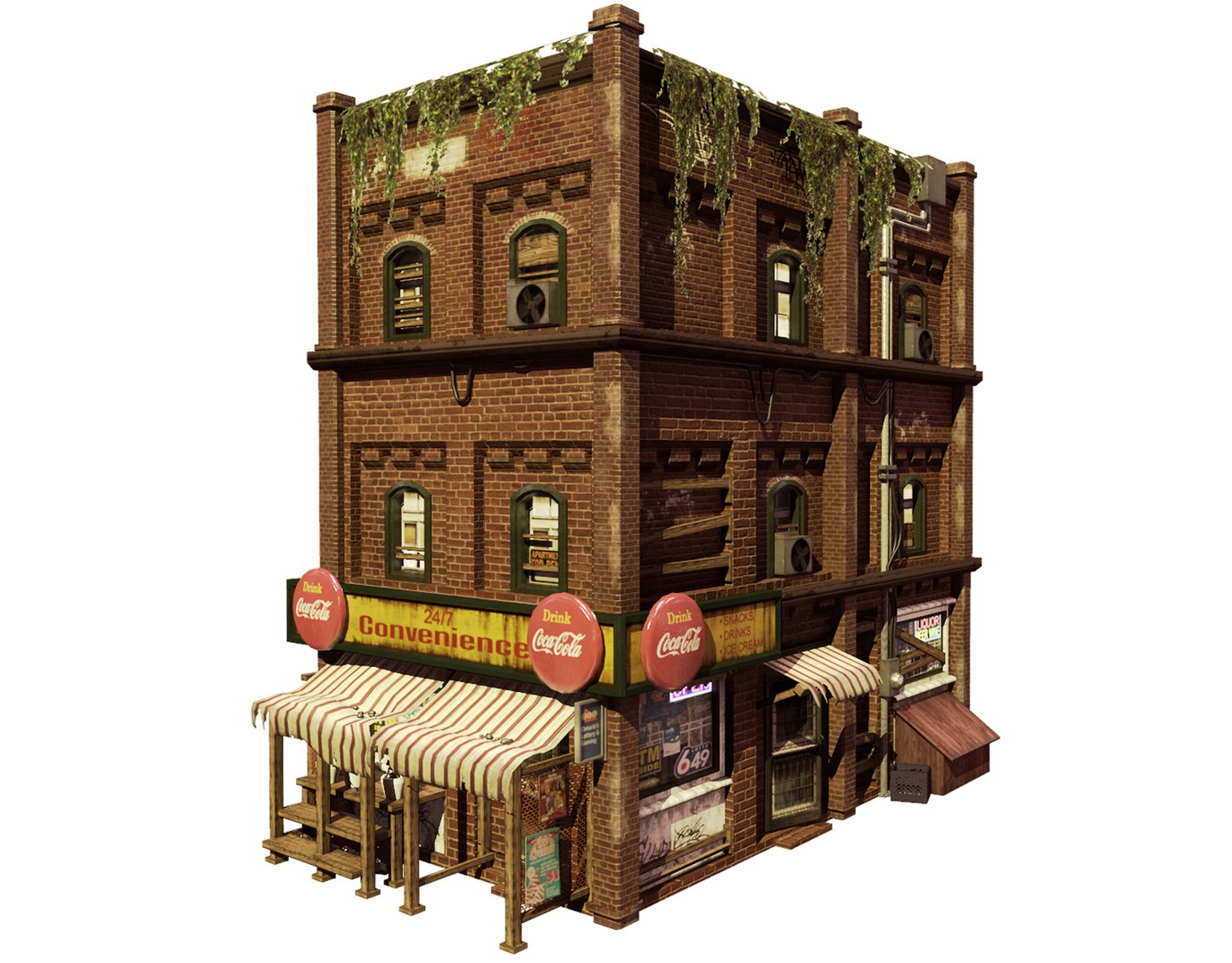 Rundown Store 3d Model