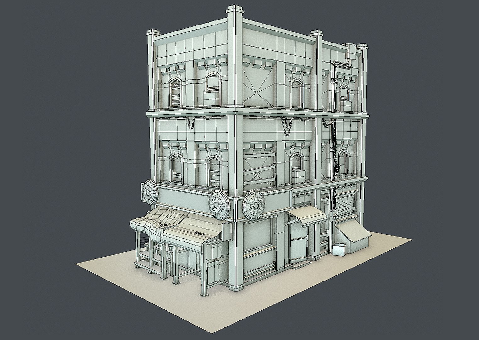 Rundown Store 3d Model