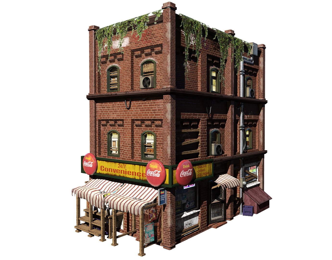 Rundown Store 3d Model