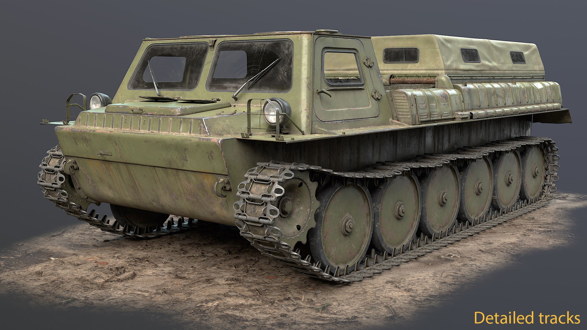 GT-SM GAZ-71 Tracked Cargo Carrier 3D Model - TurboSquid 1966619