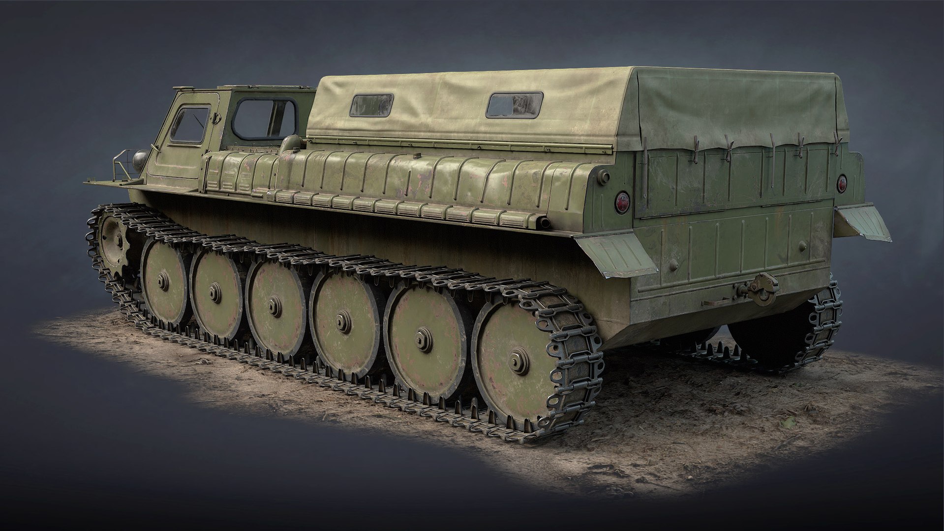 GT-SM GAZ-71 Tracked Cargo Carrier 3D Model - TurboSquid 1966619