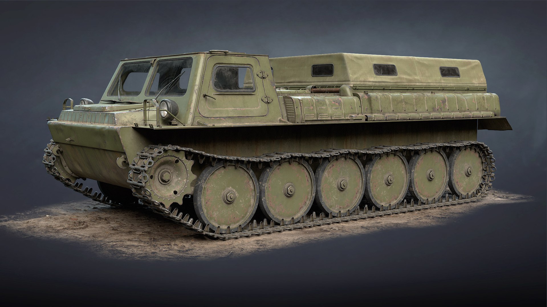 GT-SM GAZ-71 Tracked Cargo Carrier 3D Model - TurboSquid 1966619