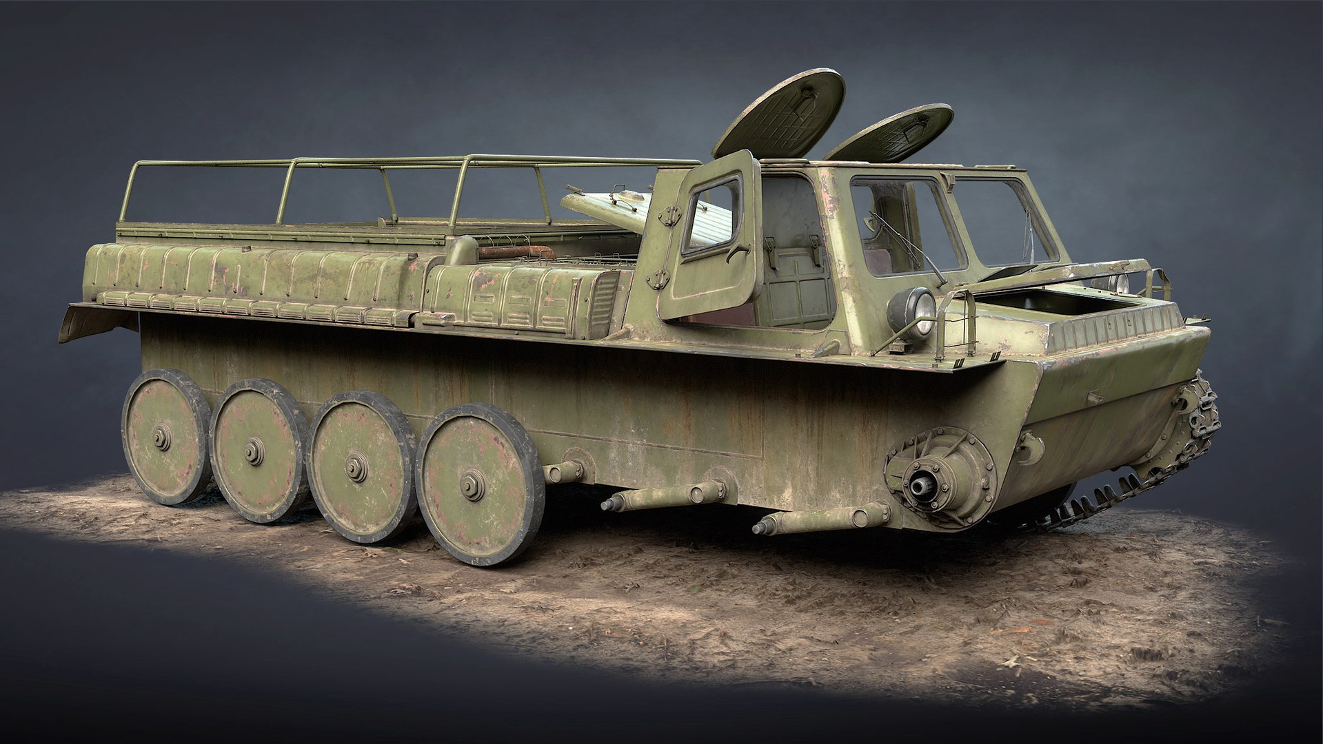 GT-SM GAZ-71 Tracked Cargo Carrier 3D Model - TurboSquid 1966619