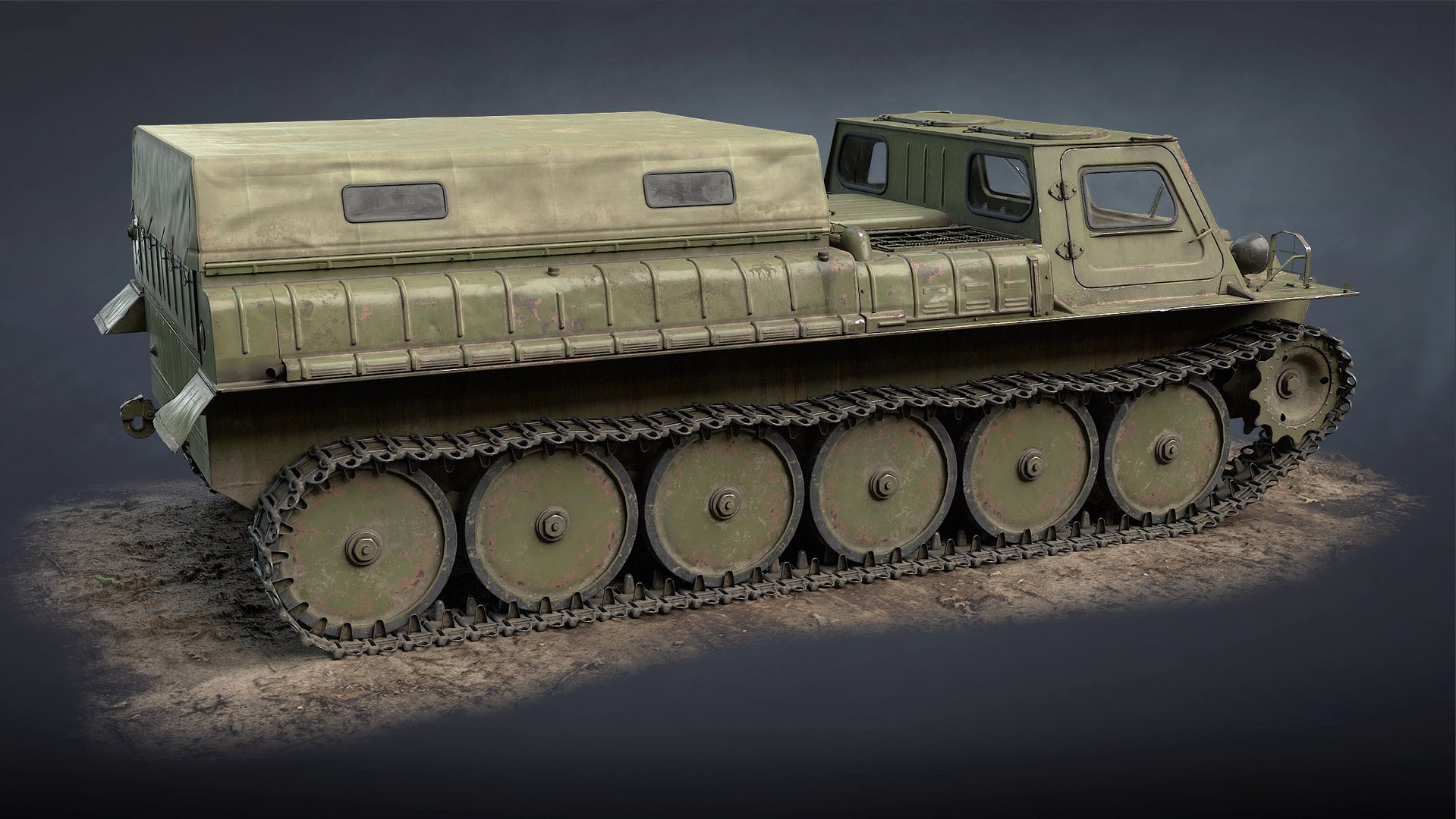 GT-SM GAZ-71 Tracked Cargo Carrier 3D Model - TurboSquid 1966619