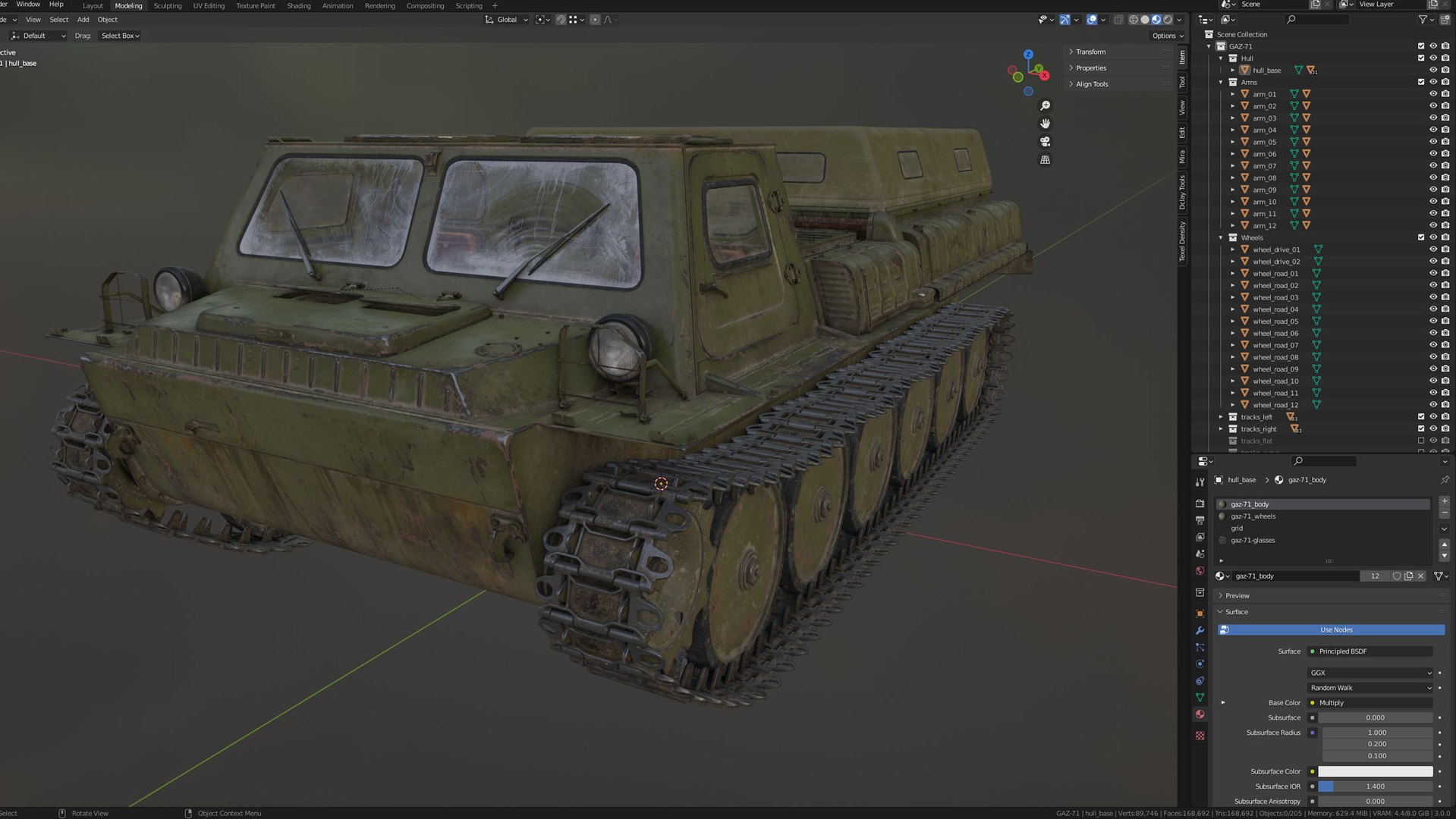 GT-SM GAZ-71 Tracked Cargo Carrier 3D Model - TurboSquid 1966619