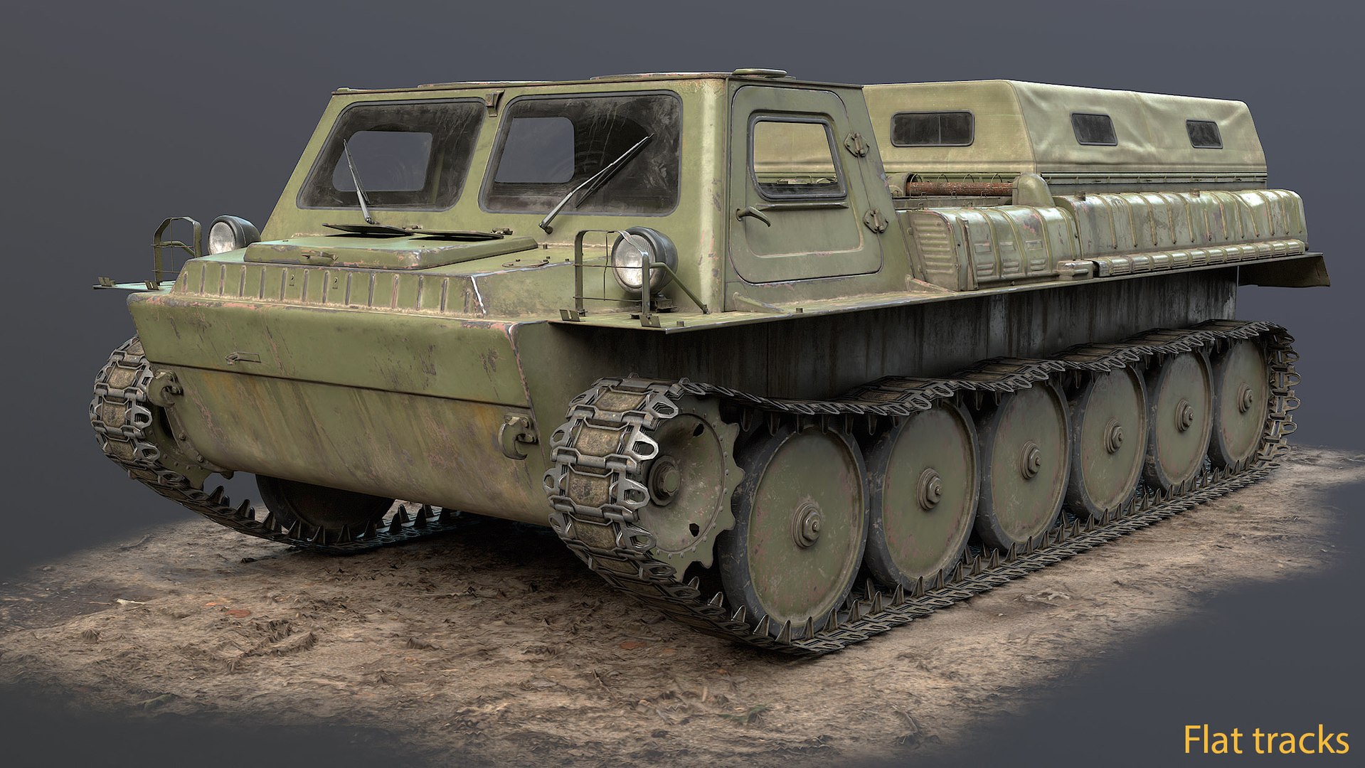 GT-SM GAZ-71 Tracked Cargo Carrier 3D Model - TurboSquid 1966619