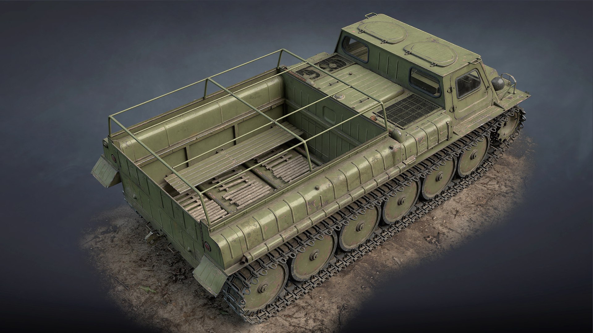 GT-SM GAZ-71 Tracked Cargo Carrier 3D Model - TurboSquid 1966619