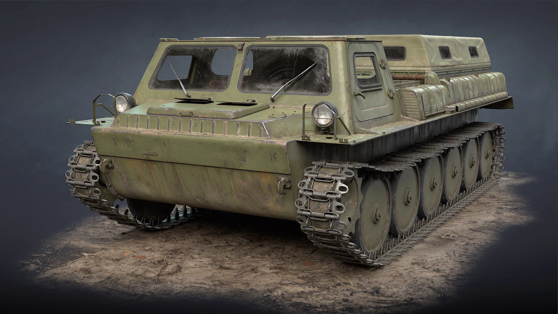 GT-SM GAZ-71 Tracked Cargo Carrier 3D Model - TurboSquid 1966619