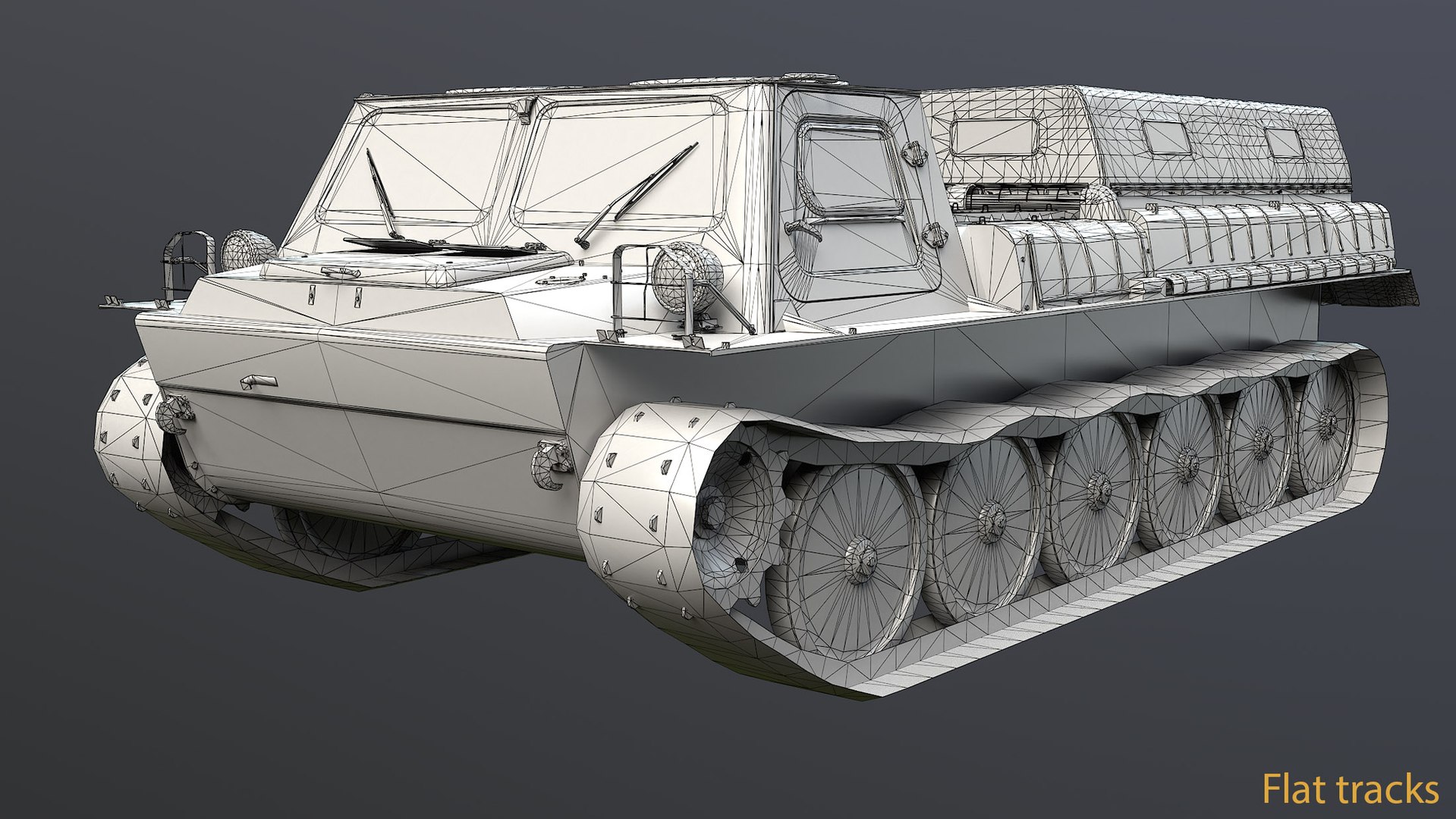 GT-SM GAZ-71 Tracked Cargo Carrier 3D Model - TurboSquid 1966619
