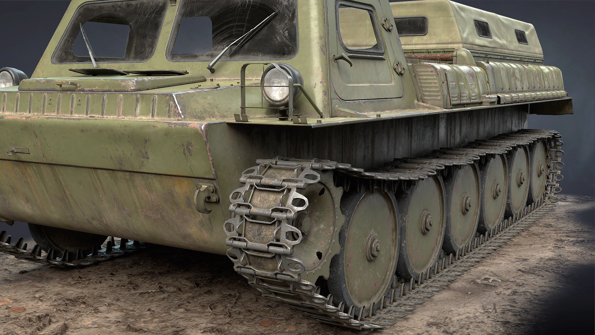 GT-SM GAZ-71 Tracked Cargo Carrier 3D Model - TurboSquid 1966619