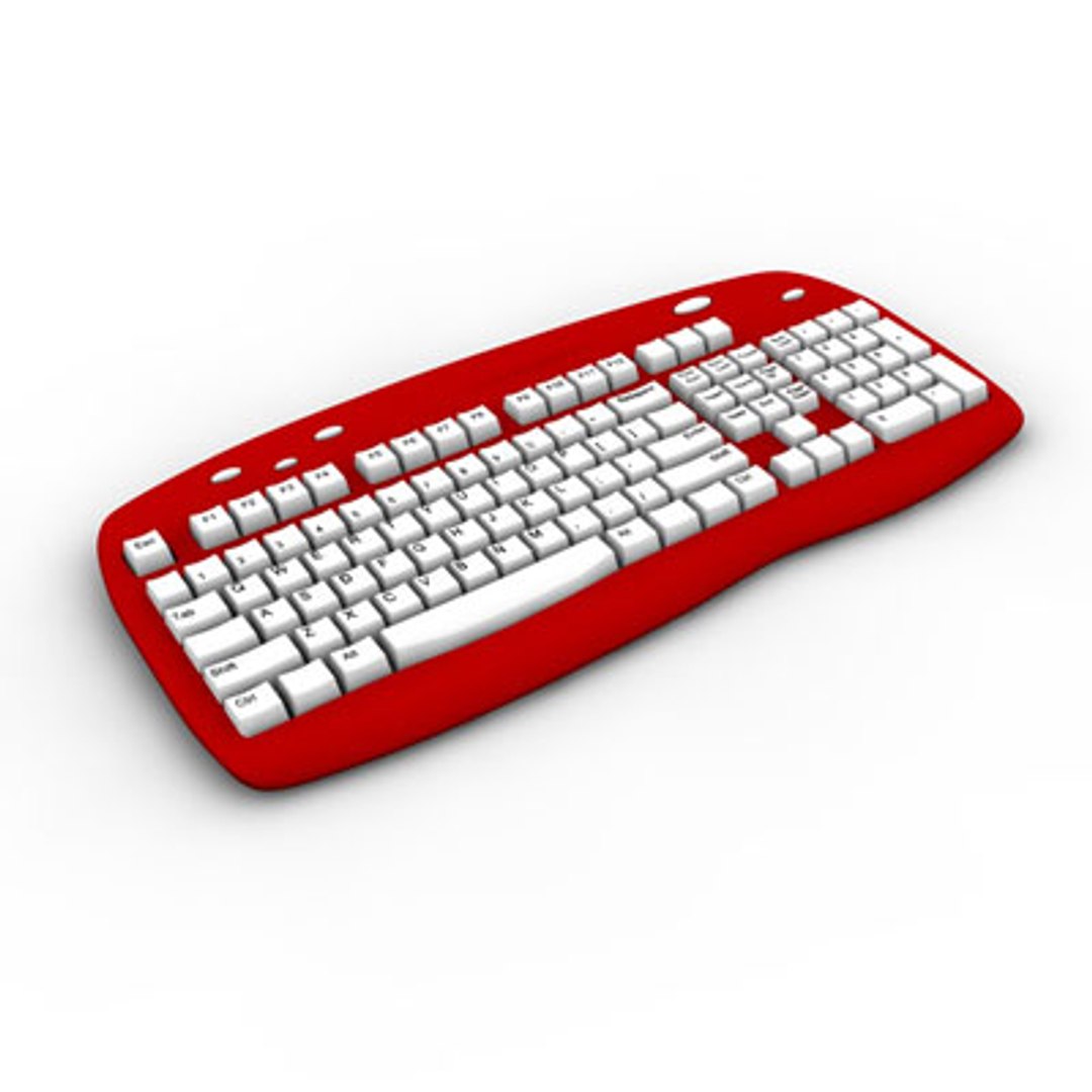 Red Keyboard 3d Model