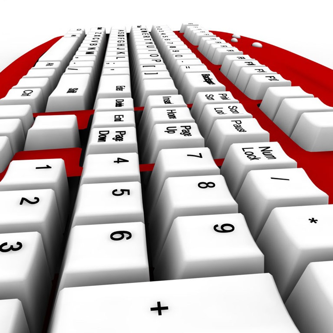 Red Keyboard 3d Model