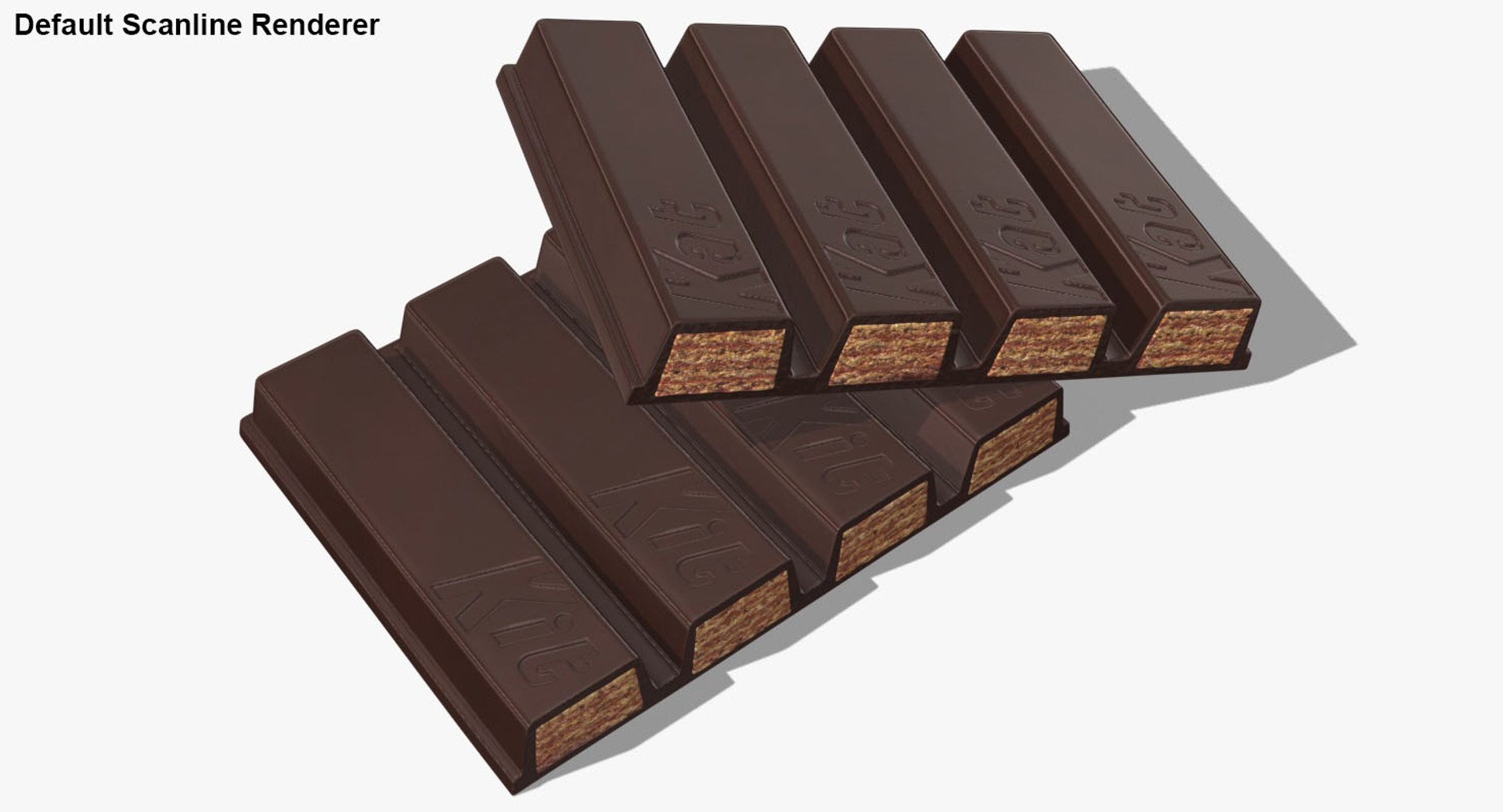 3d realistic broken kit kat model