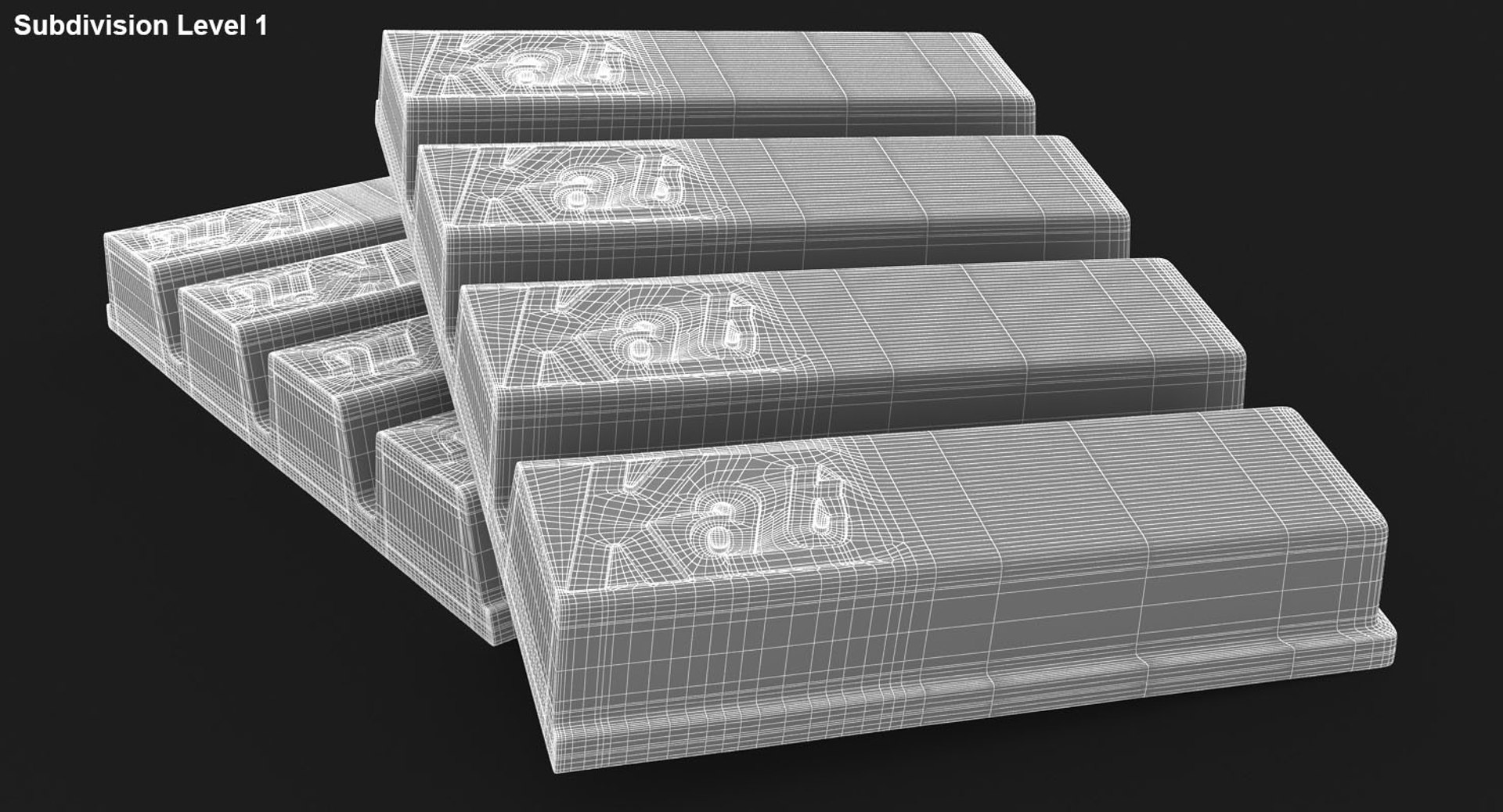 3d realistic broken kit kat model