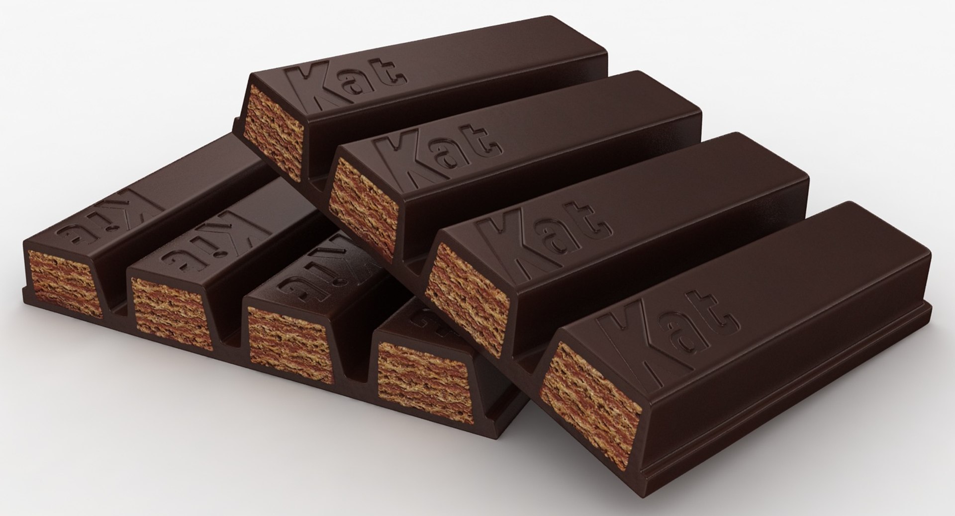 3d realistic broken kit kat model
