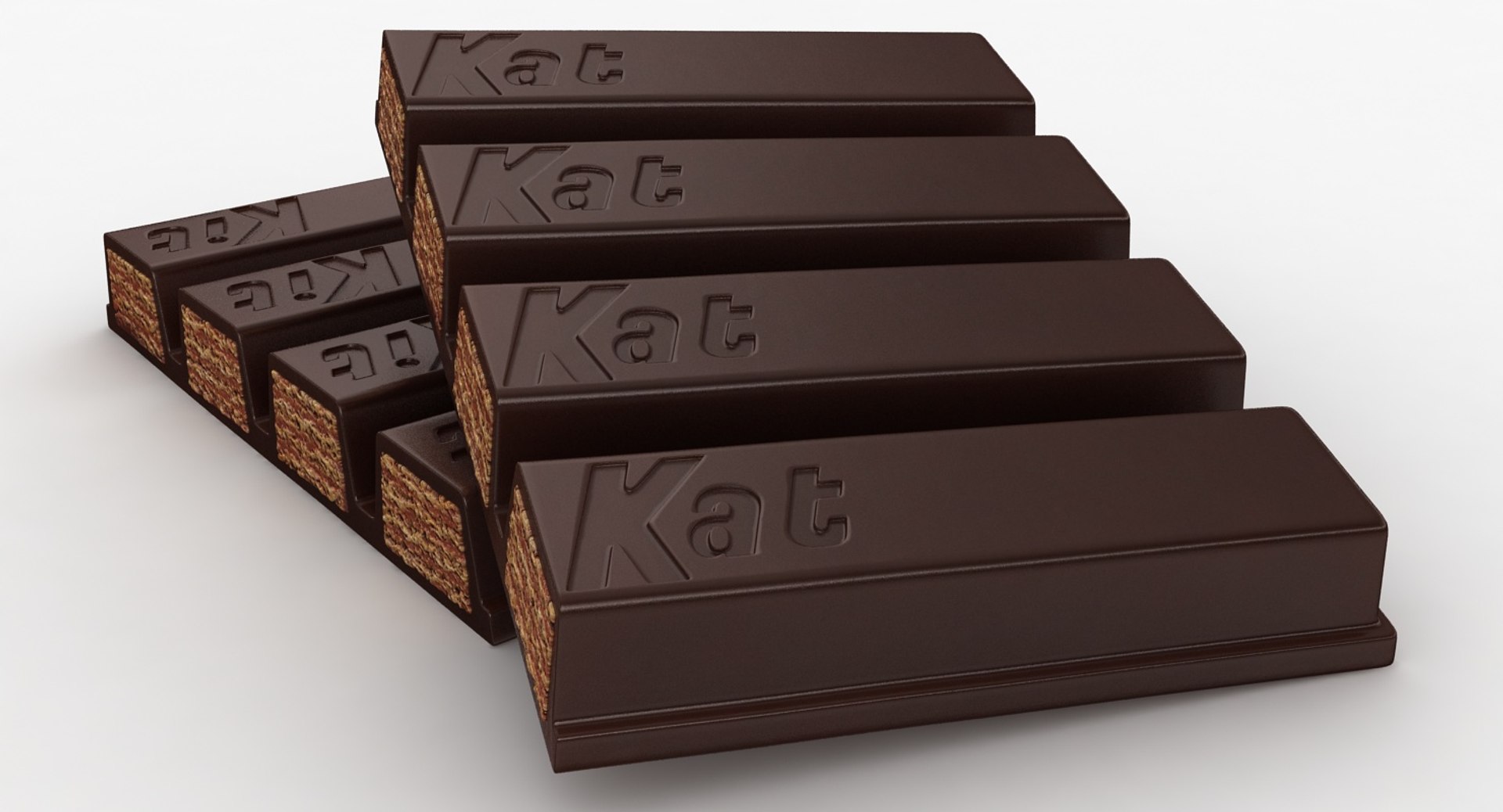 3d realistic broken kit kat model