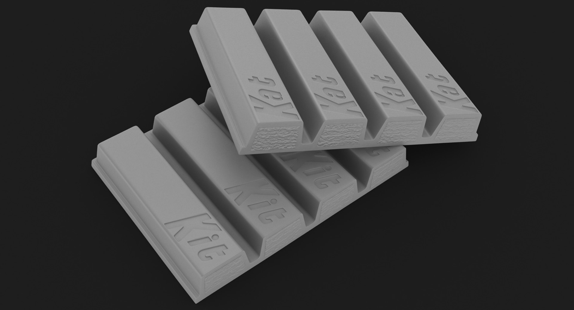 3d realistic broken kit kat model