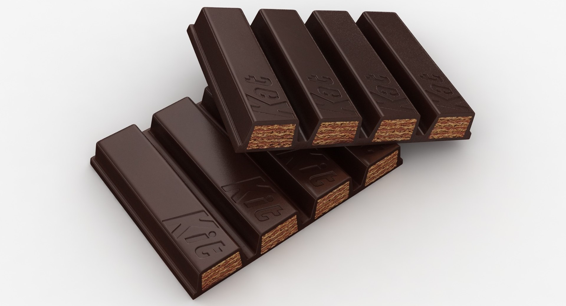 3d realistic broken kit kat model