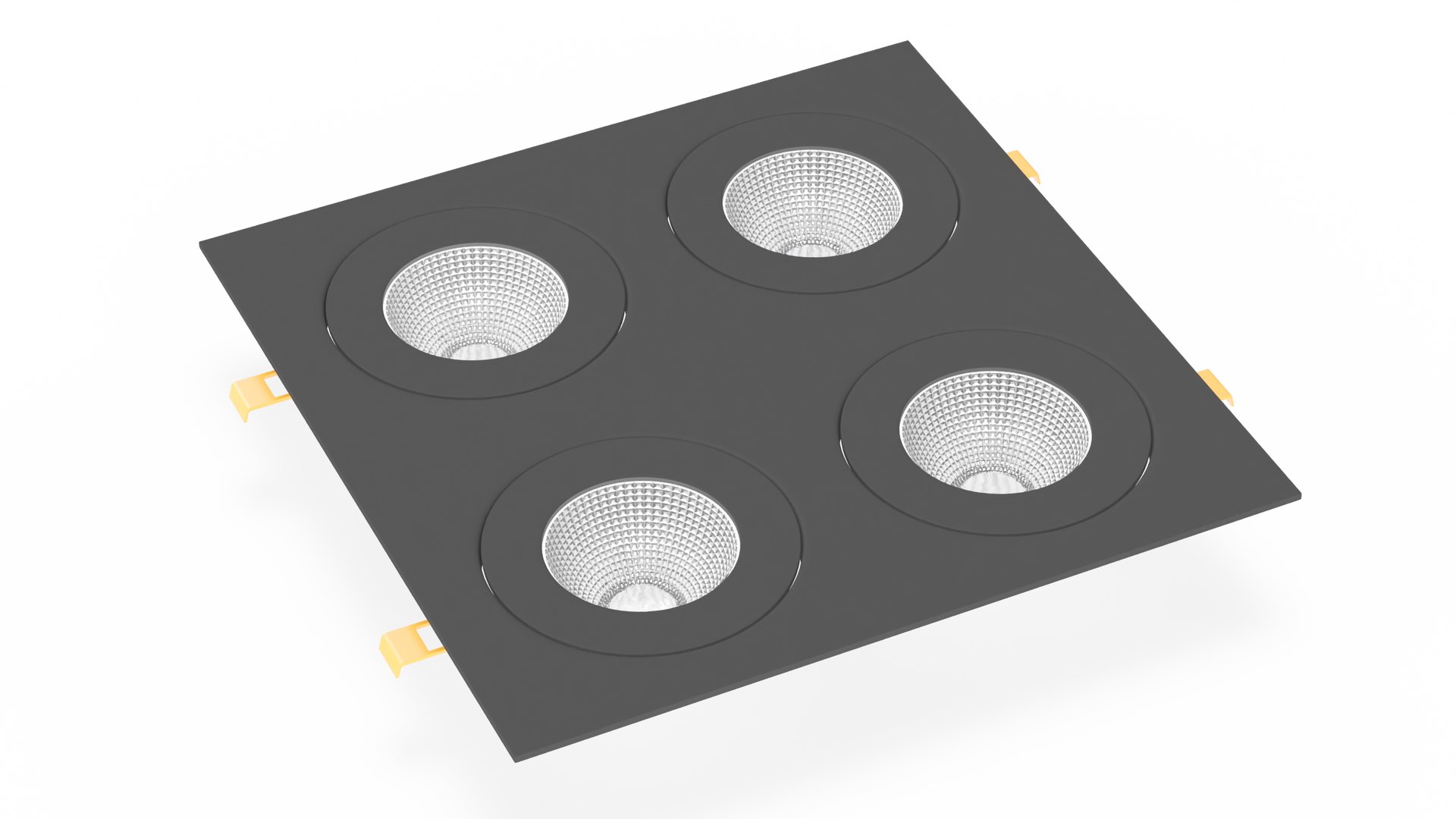 Recessed Modular Ceiling Luminaire 4 Light Black 3D - TurboSquid 2079993