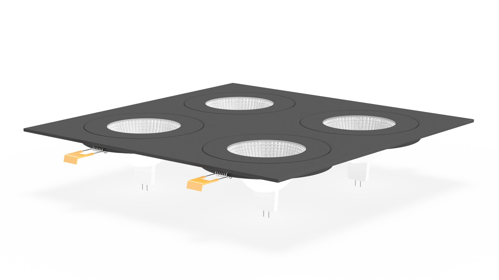 Recessed Modular Ceiling Luminaire 4 Light Black 3D - TurboSquid 2079993
