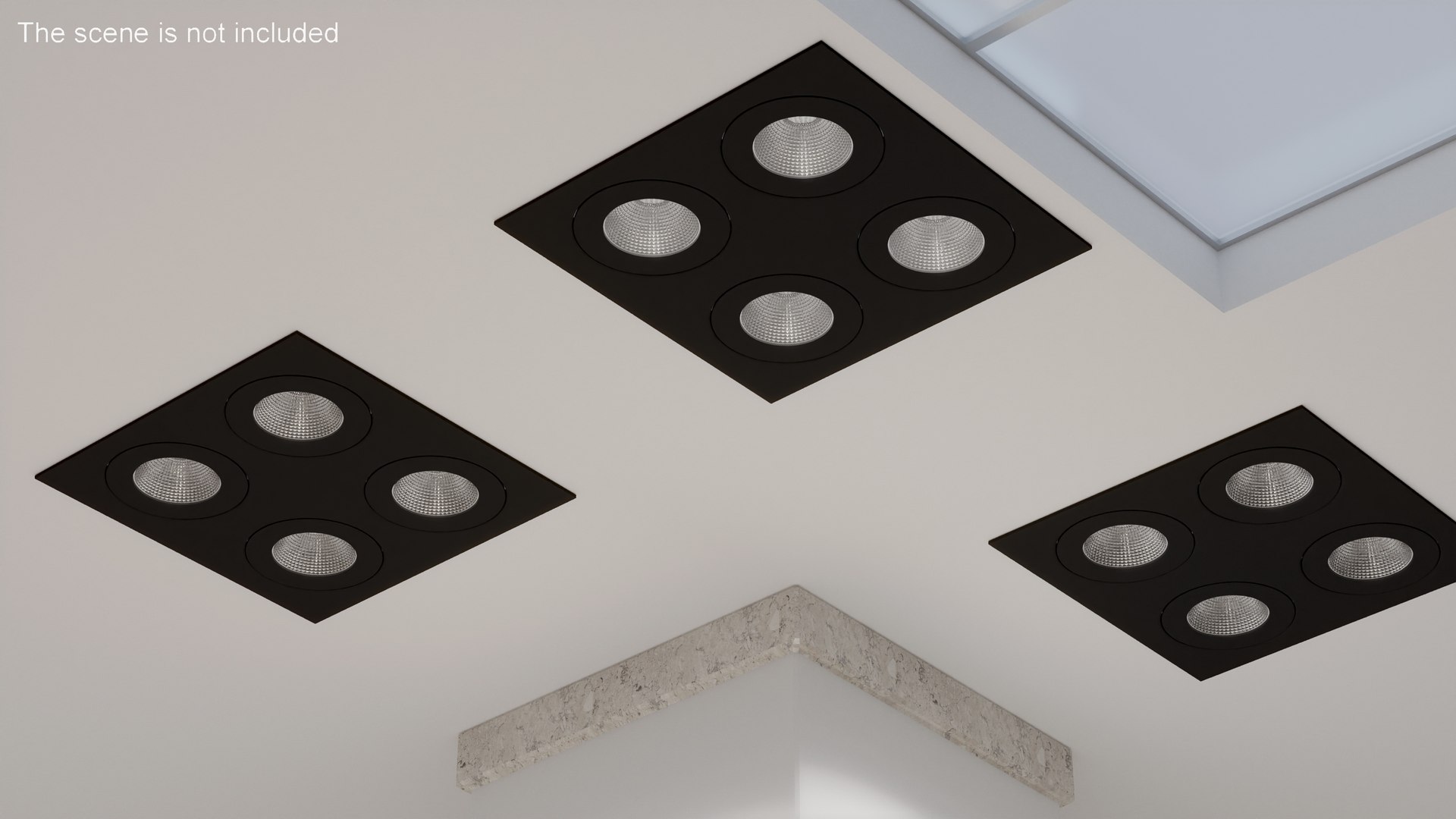 Recessed Modular Ceiling Luminaire 4 Light Black 3D - TurboSquid 2079993