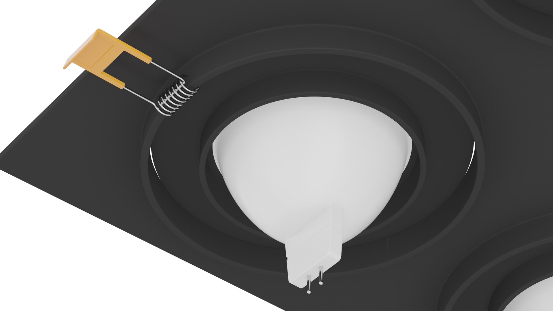 Recessed Modular Ceiling Luminaire 4 Light Black 3D - TurboSquid 2079993