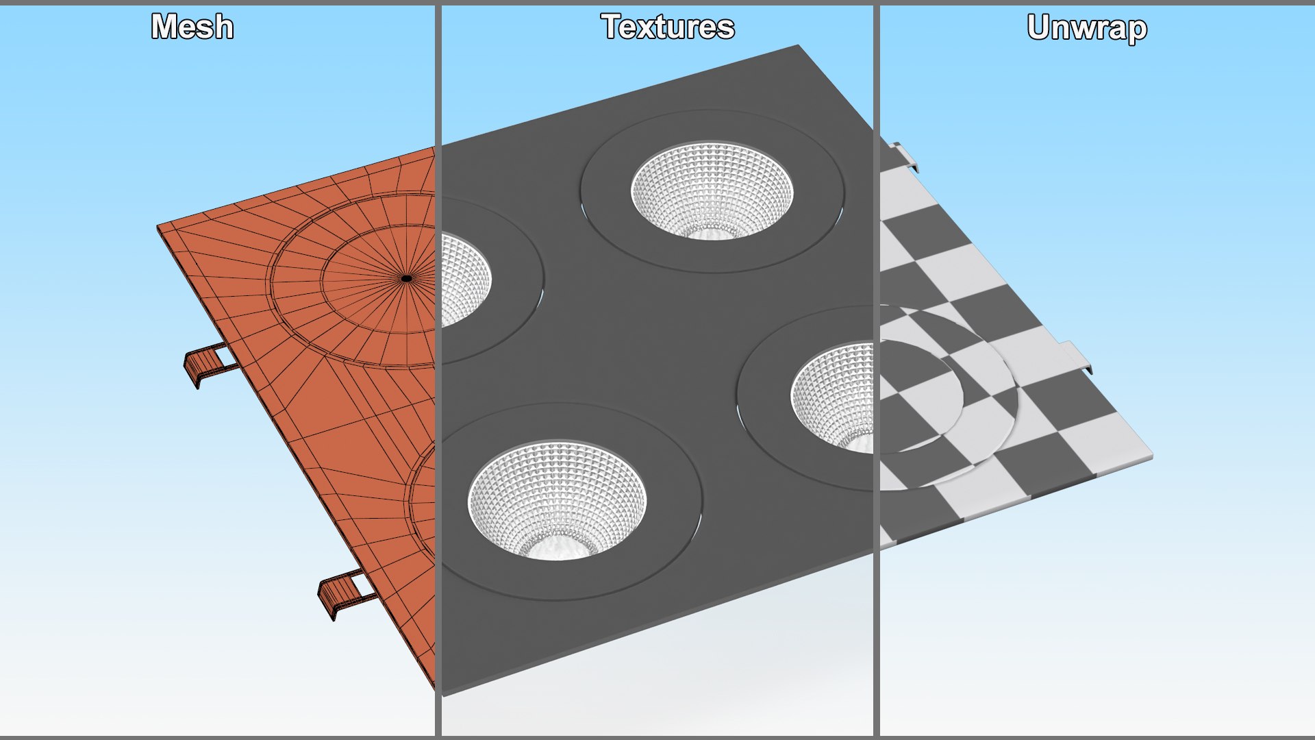 Recessed Modular Ceiling Luminaire 4 Light Black 3D - TurboSquid 2079993