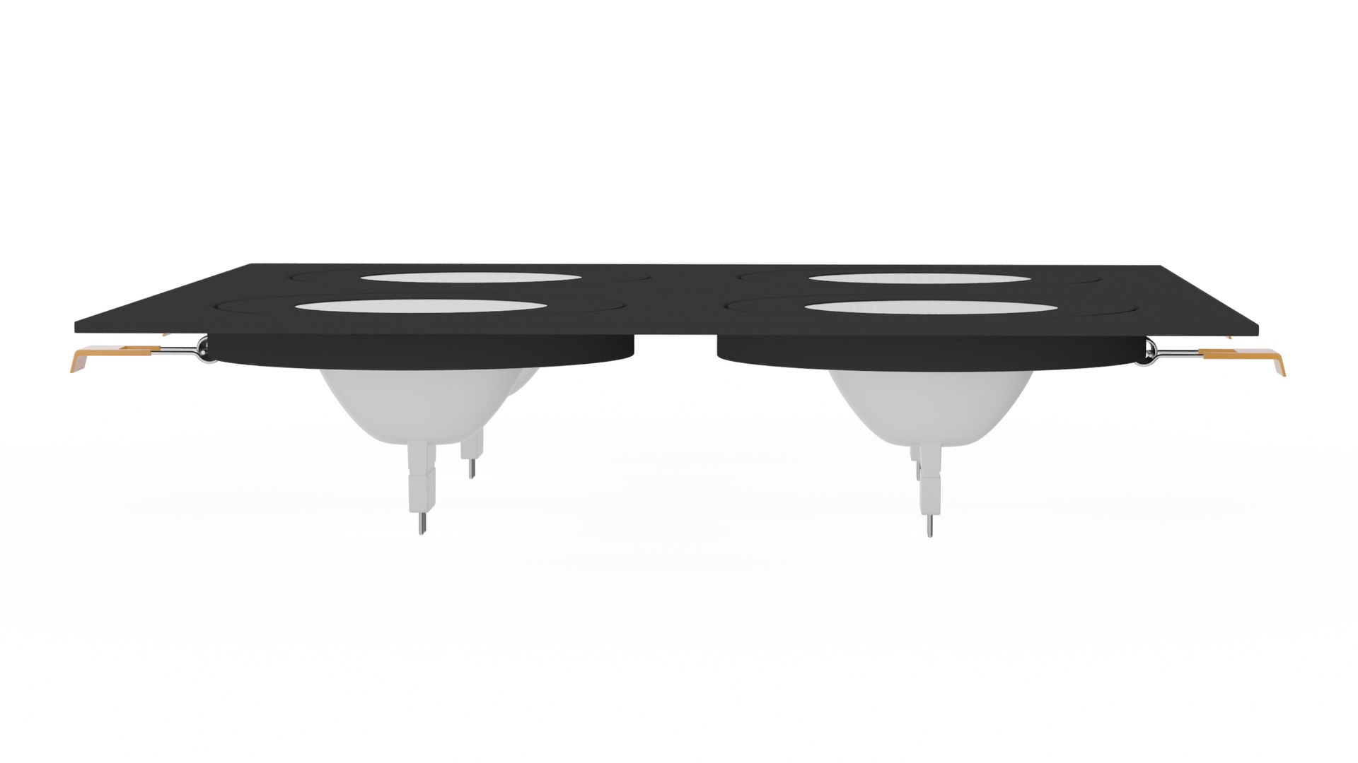 Recessed Modular Ceiling Luminaire 4 Light Black 3D - TurboSquid 2079993