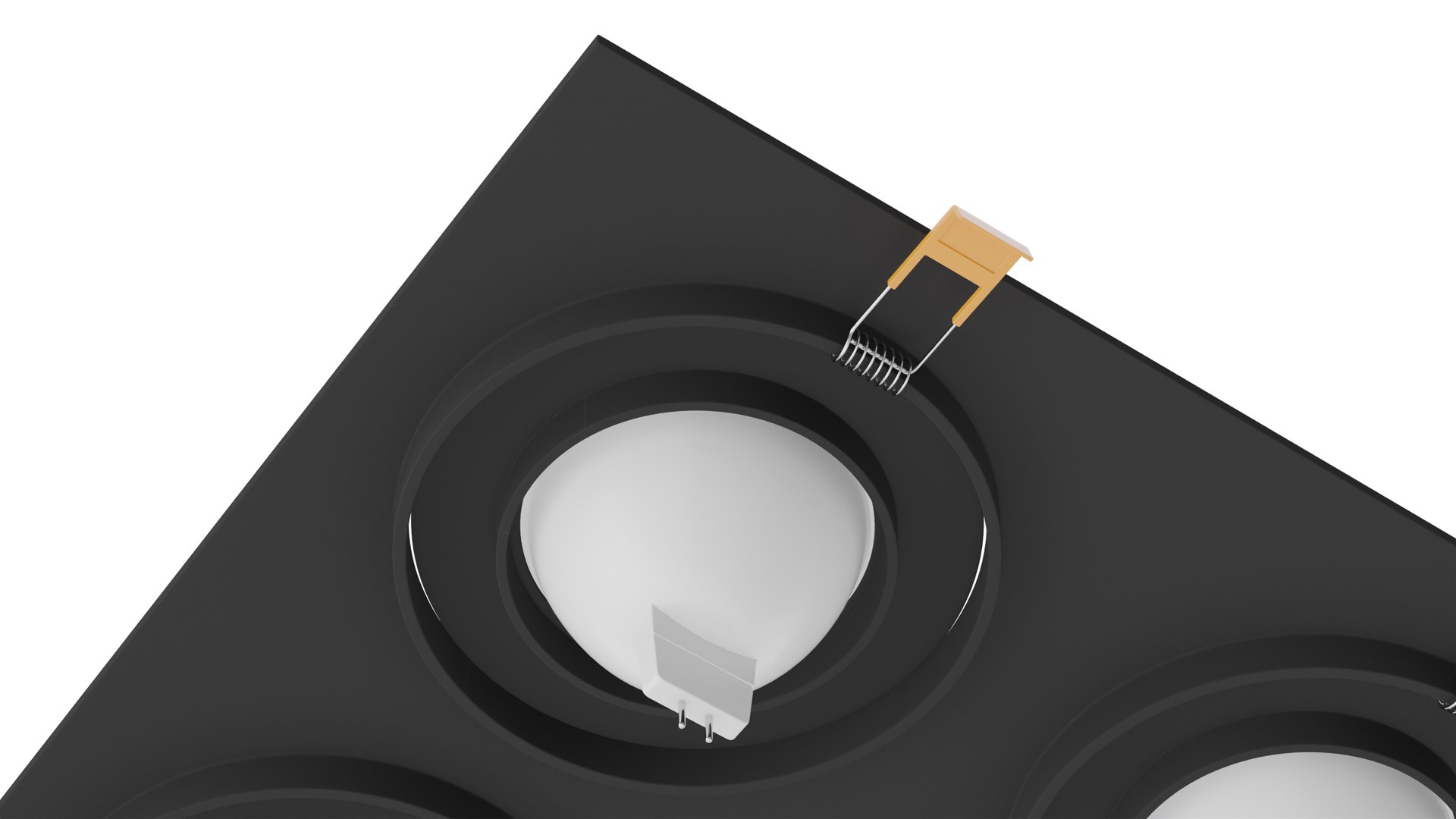 Recessed Modular Ceiling Luminaire 4 Light Black 3D - TurboSquid 2079993