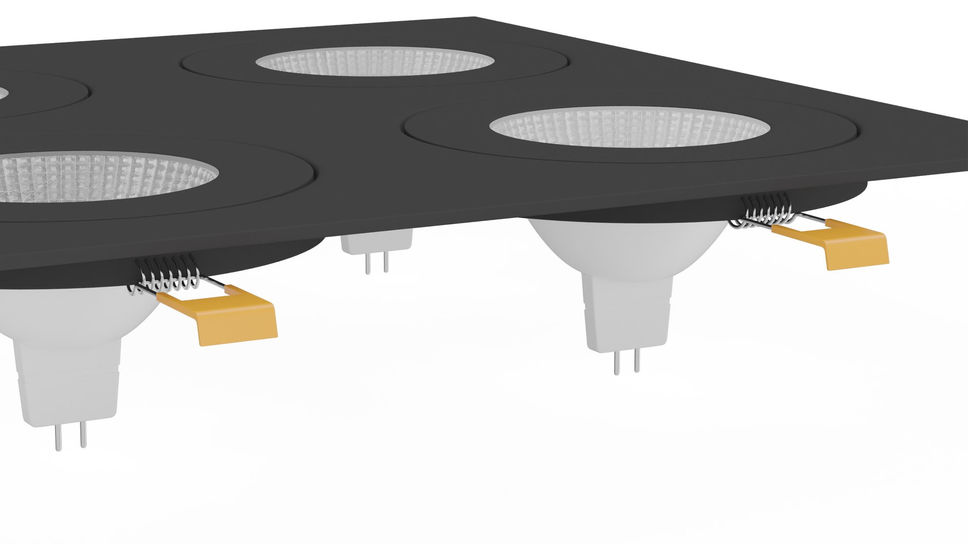Recessed Modular Ceiling Luminaire 4 Light Black 3D - TurboSquid 2079993