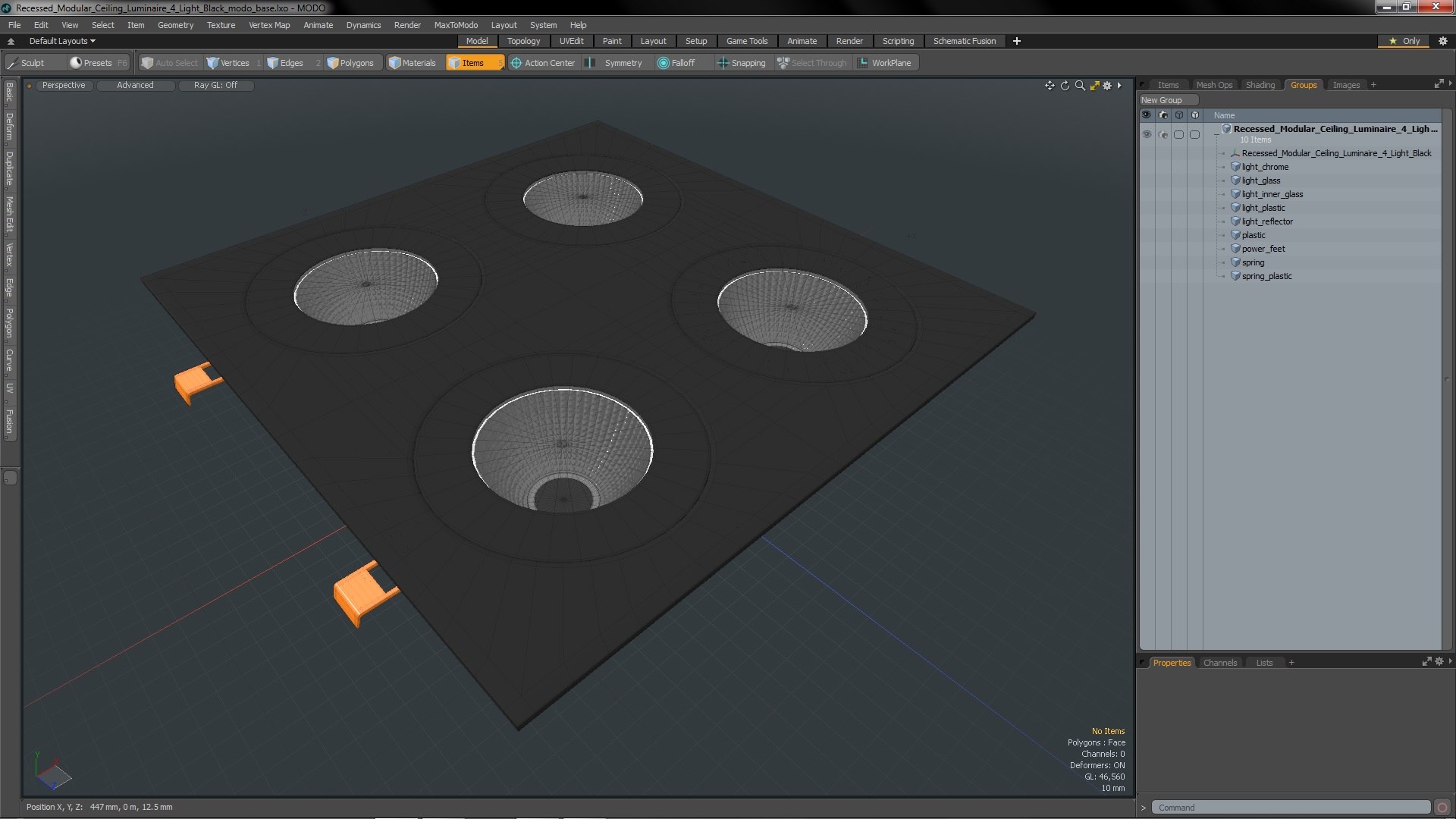 Recessed Modular Ceiling Luminaire 4 Light Black 3D - TurboSquid 2079993