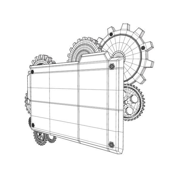3d model mechanical machine gears