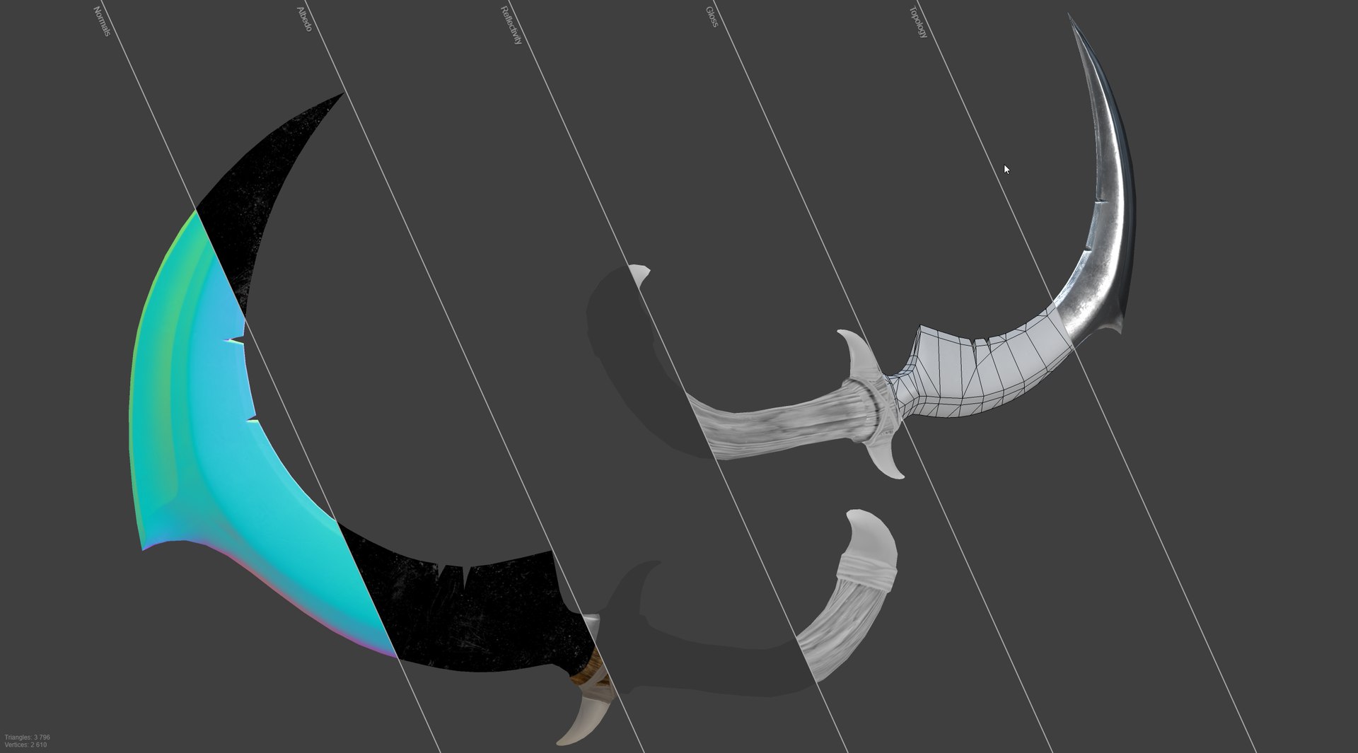 Fantasy Sickle 3D - TurboSquid 2133315